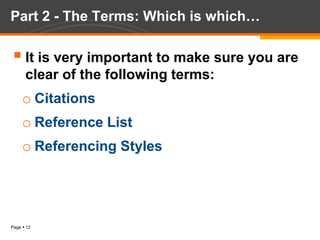 Introduction to Citations and Referencing | PPTX