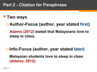 Introduction to Citations and Referencing | PPTX