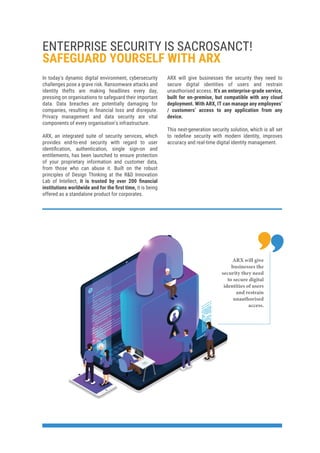 Arx brochure - Intellect Design | PDF | Internet | Computing