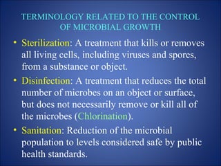 Control of Microorganisms Various Physical & Chemical Methods | PPT