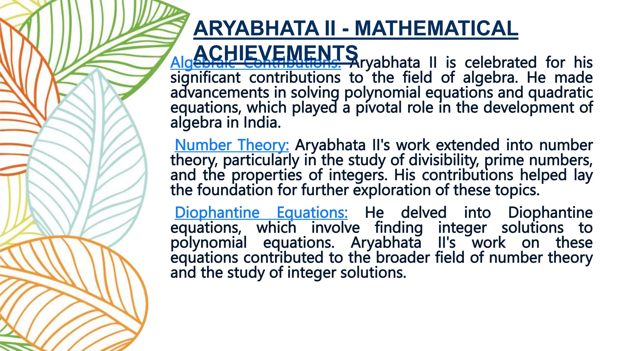 Aryabhata I, II of mathematics of both.pptx
