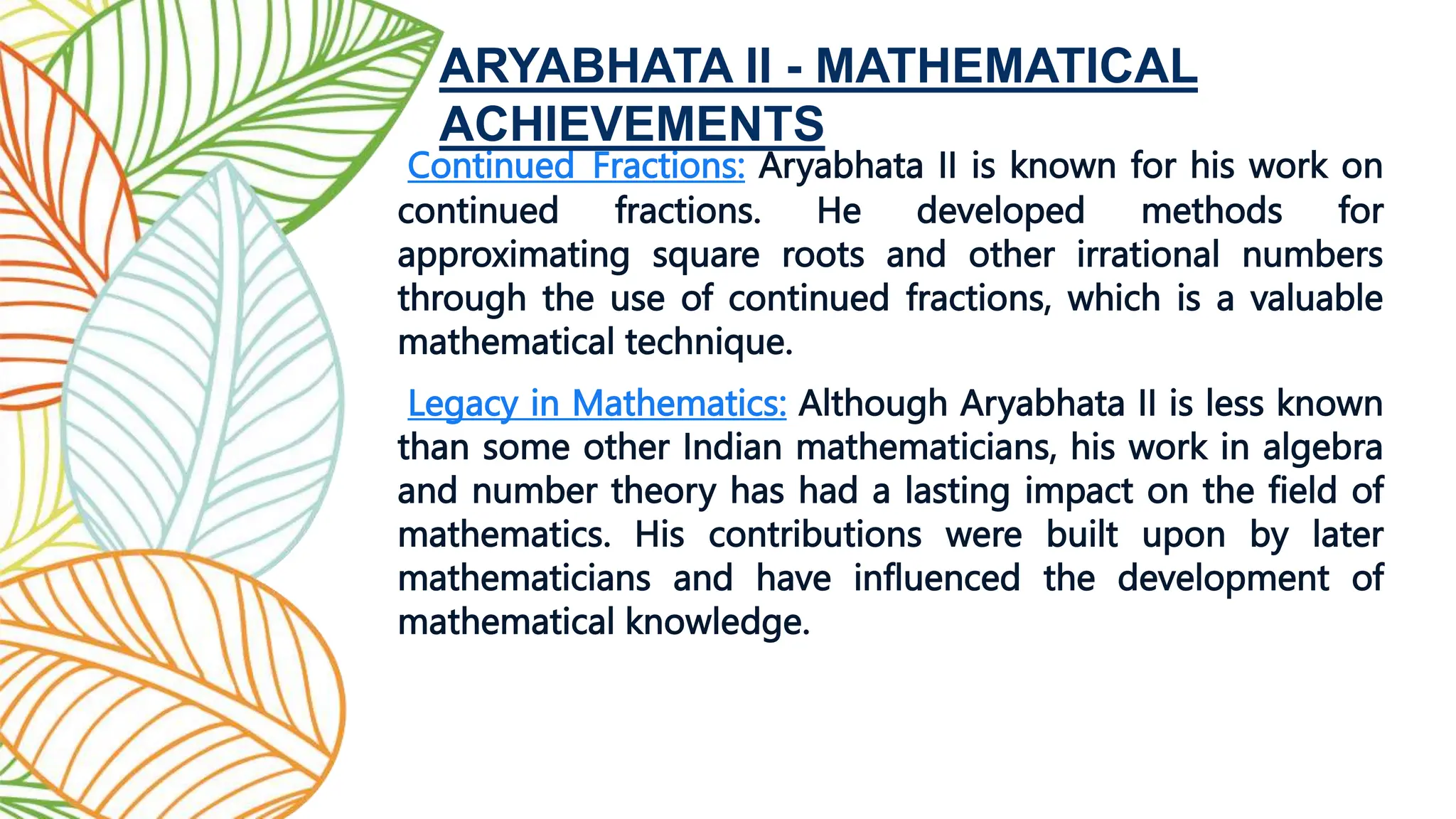 Aryabhata I, II of mathematics of both.pptx