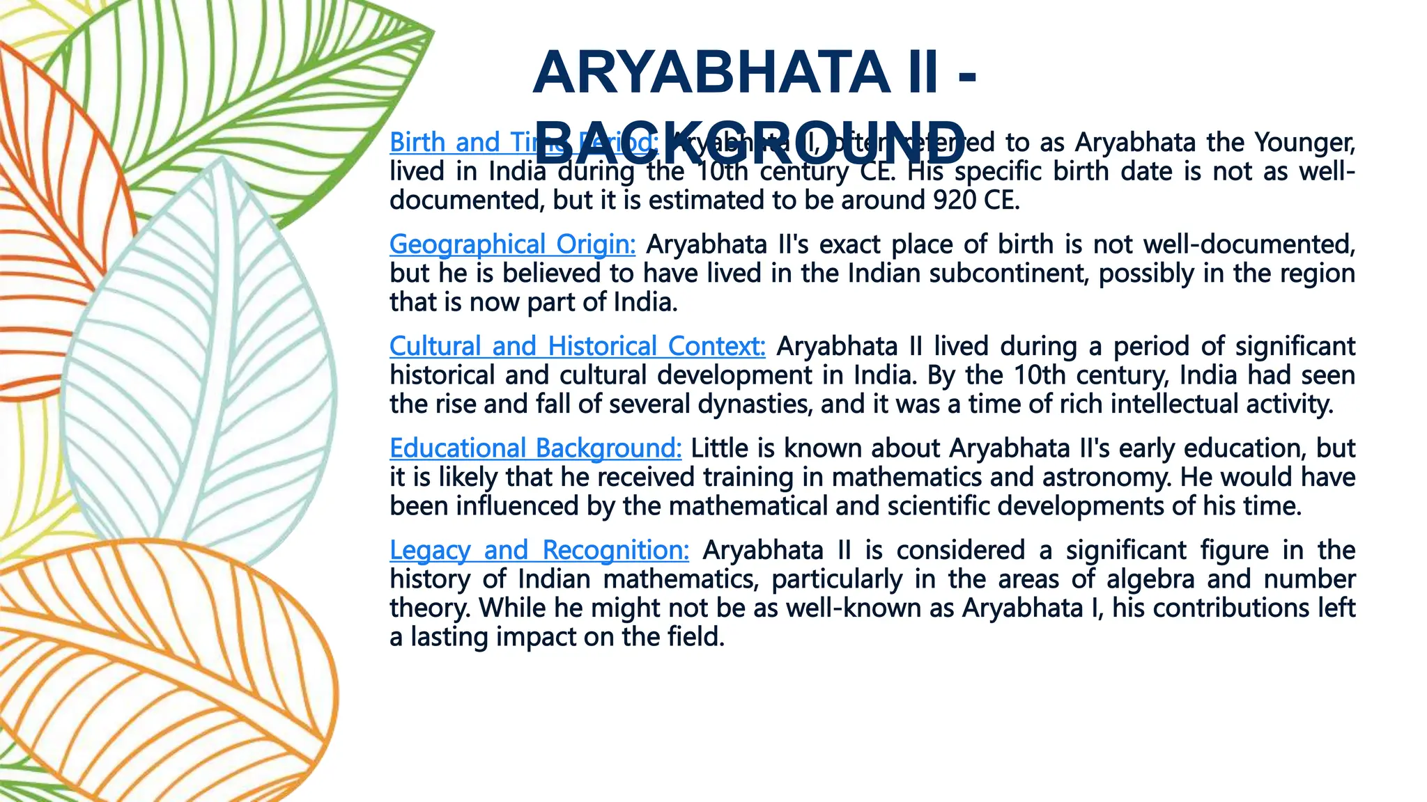 Aryabhata I, II of mathematics of both.pptx | Hinduism | Religion ...