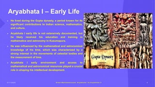 Aryabhata I, II of mathematics of both.pptx