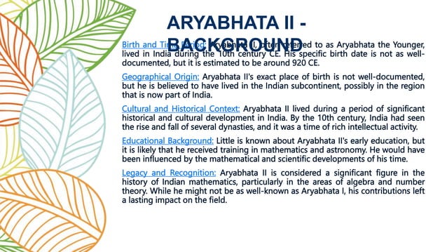 Aryabhata I, II of mathematics of both.pptx | Hinduism | Religion ...