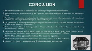 Aryabhatiya (476–550 CE). Astronomer.... | PPTX
