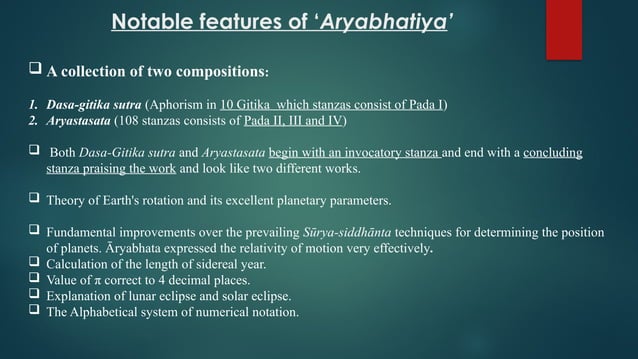 Aryabhatiya (476–550 CE). Astronomer.... | PPTX | Astrology | Religion ...