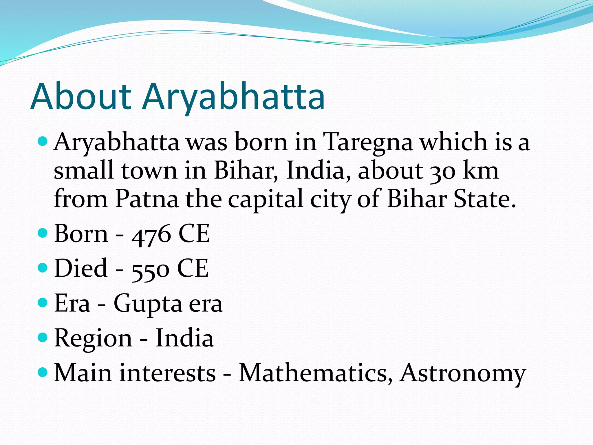 Aryabhatta | PPTX