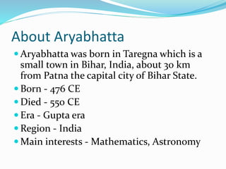Aryabhatta | PPTX