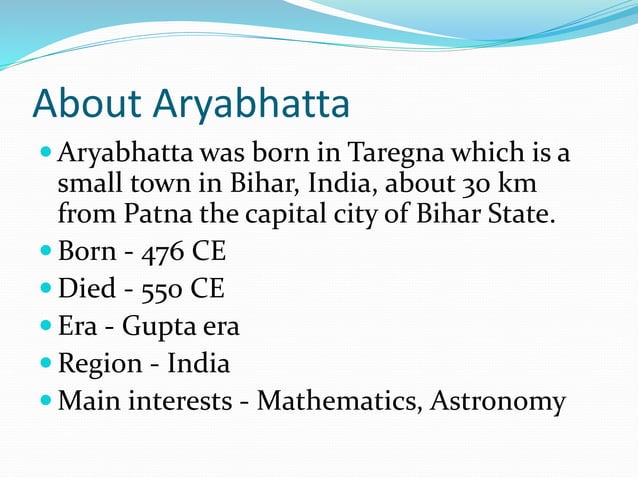 Aryabhatta | PPTX