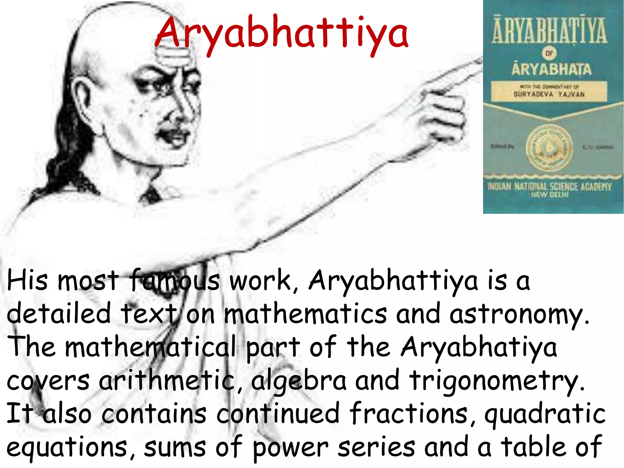 Aryabhatt and his major invention and works | PPTX