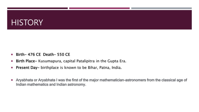 Aryabhatta ppt briejsh patel.pptx | Physics | Science