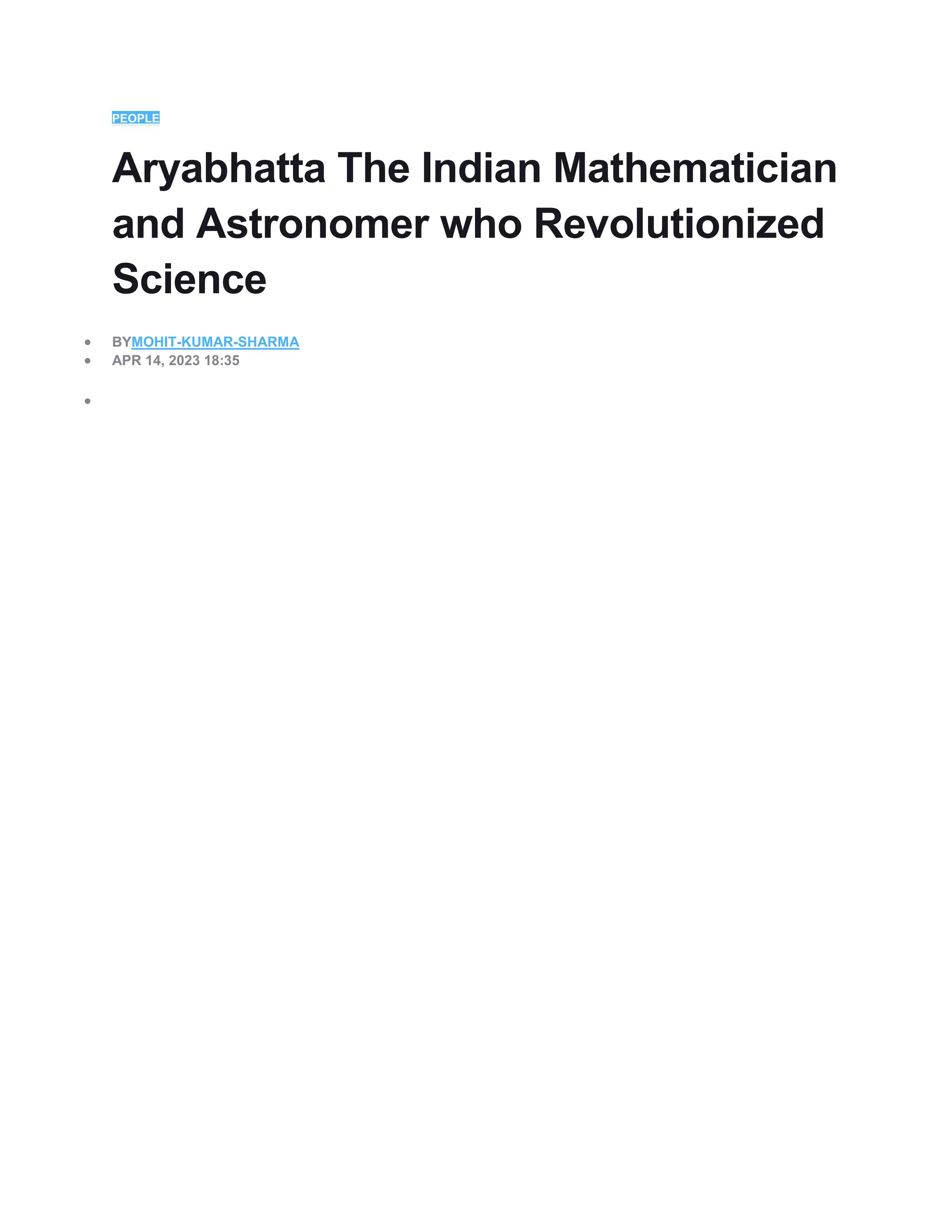 Aryabhatta The Indian Mathematician and Astronomer who Revolutionized ...