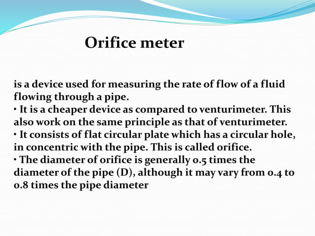 venturi and orifices meter | PPTX | Physics | Science