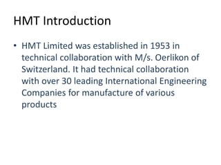HMT TRACTORS LIMITED | PPTX | Manufacturing Industry | Industries