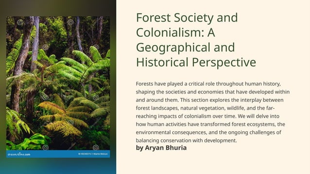 Forest society and colonial a geographical historical perspective ...