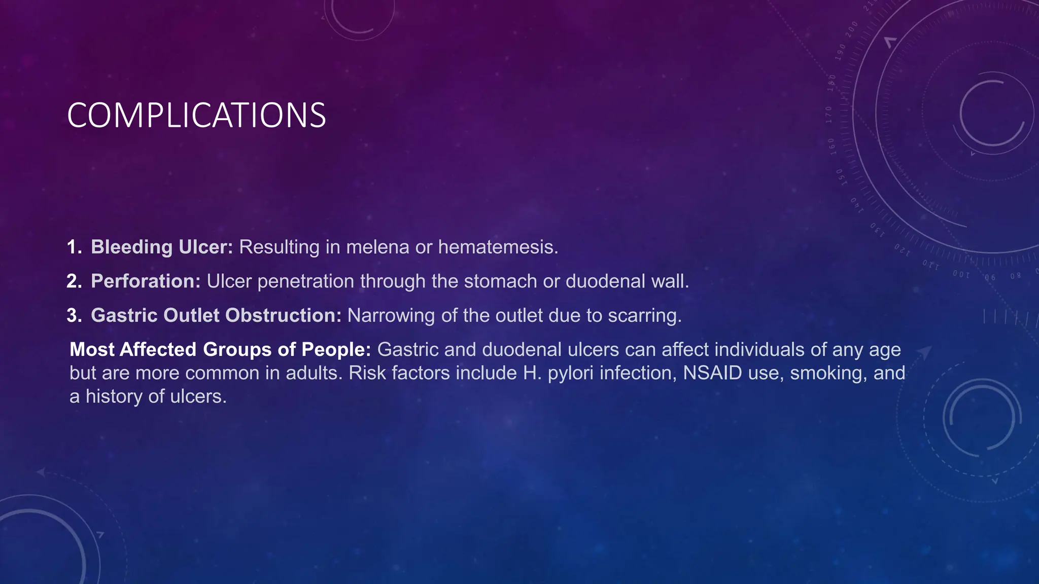 Complications of gastric ulcer and duodenal ulcer (bleeding ...