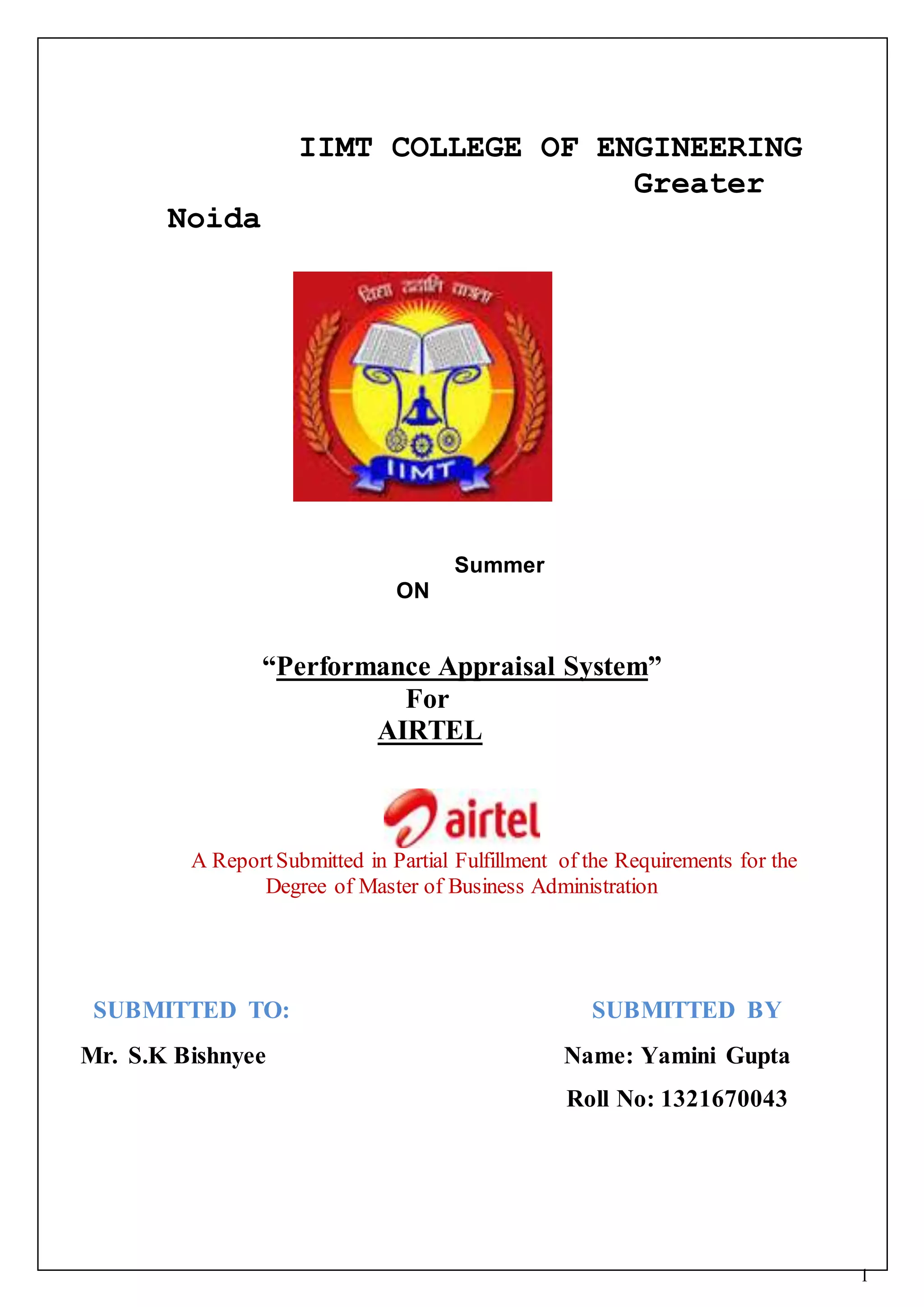 Aryan performance appraisal system airtel new hr (1) ayushi | DOCX | Computer Networking | Computing