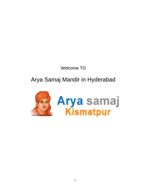 arya samaj mandir in hyderabad | DOCX