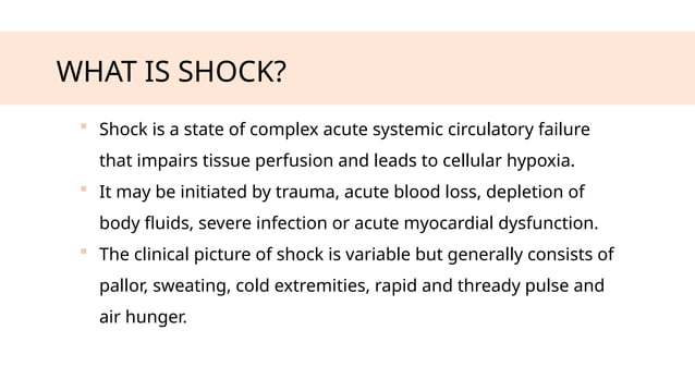 PATHOPHYSIOLOGY AND TYPES OF SHOCK - MBBS.pptx