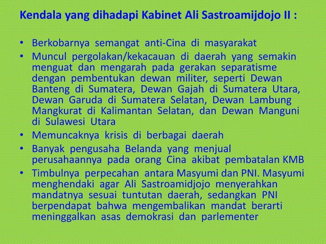Kabinet Ali Sastroamidjojo II | PPTX