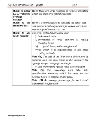 As 2- Indian Accounting Standard -Valuation of Inventory | PDF