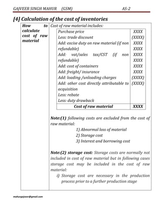 As 2- Indian Accounting Standard -Valuation of Inventory | PDF