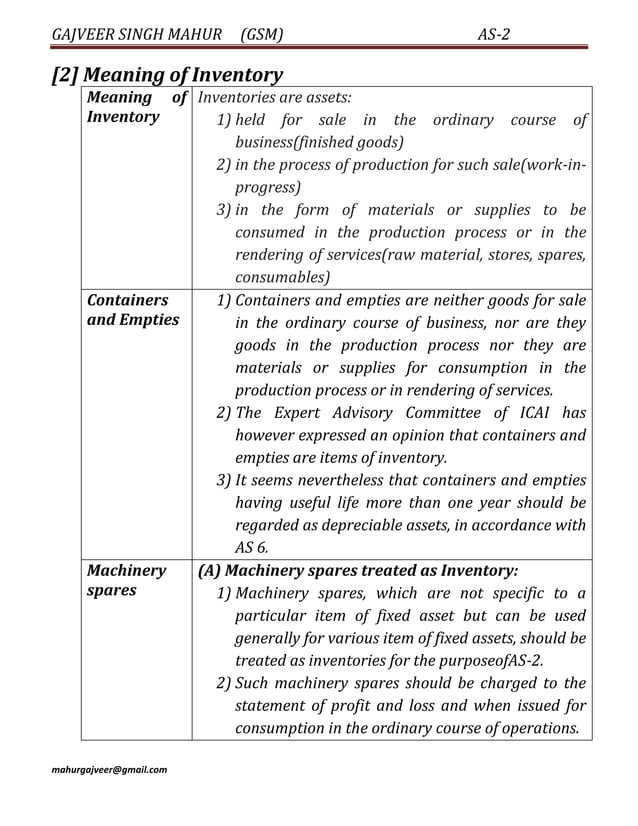 As 2- Indian Accounting Standard -Valuation of Inventory | PDF