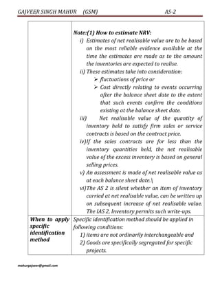 As 2- Indian Accounting Standard -Valuation of Inventory | PDF