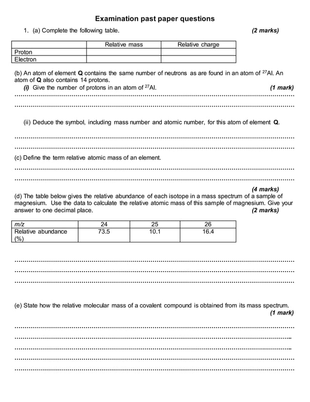 Chemistry Booklet Answers | DOC