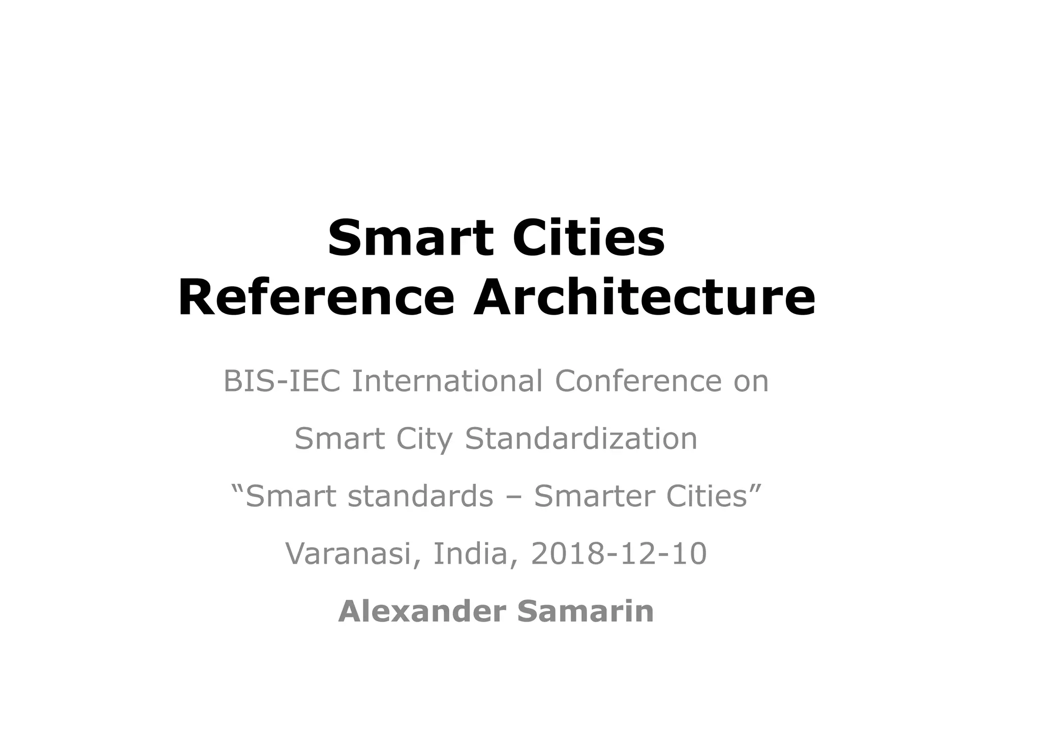 Smart Cities Reference Architecture | PPTX