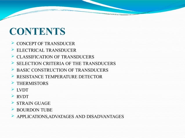 Transducer 11 Diploma in electrical engineering | PPT