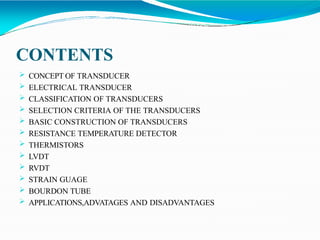 Details of Transducer .Diploma in electrical | PPTX