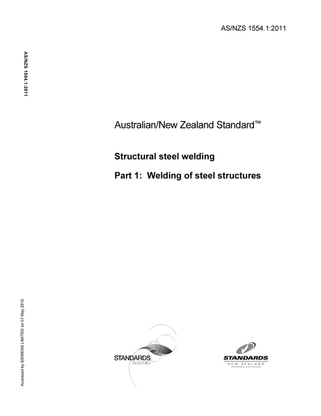 As1554.1 2011-welding steel structure | PDF