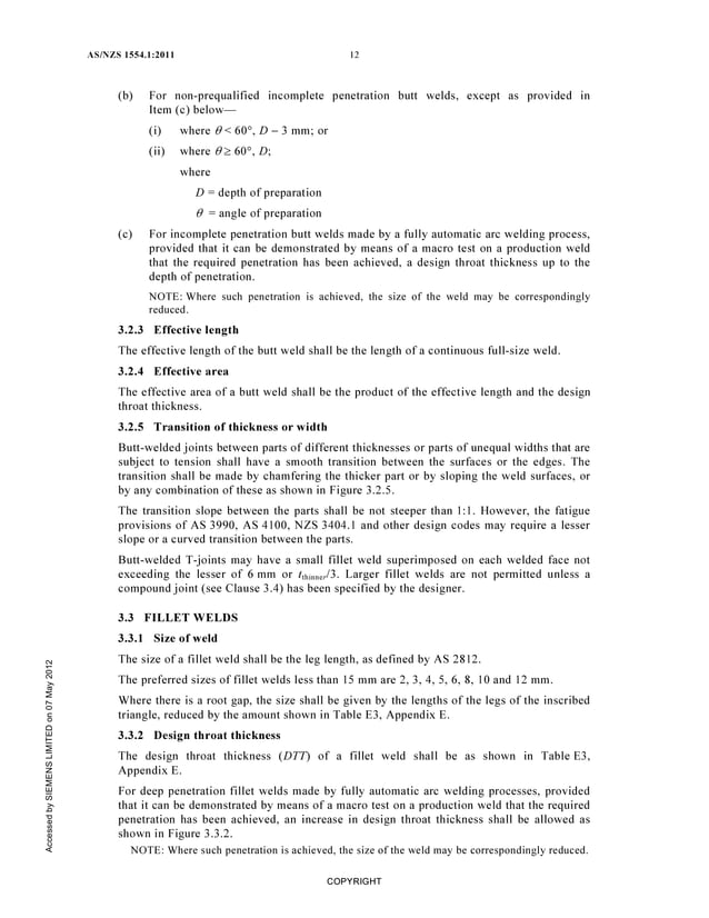 As1554.1 2011-welding steel structure | PDF