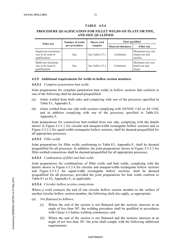 As1554.1 2011-welding steel structure | PDF