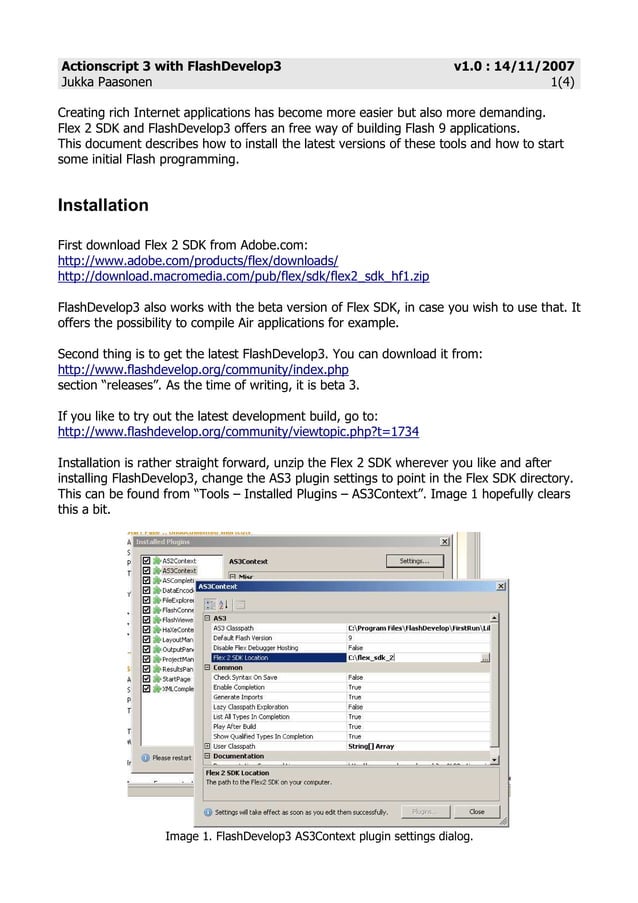 Actionscript 3 with FlashDevelop3 | PDF | Web Development | Internet