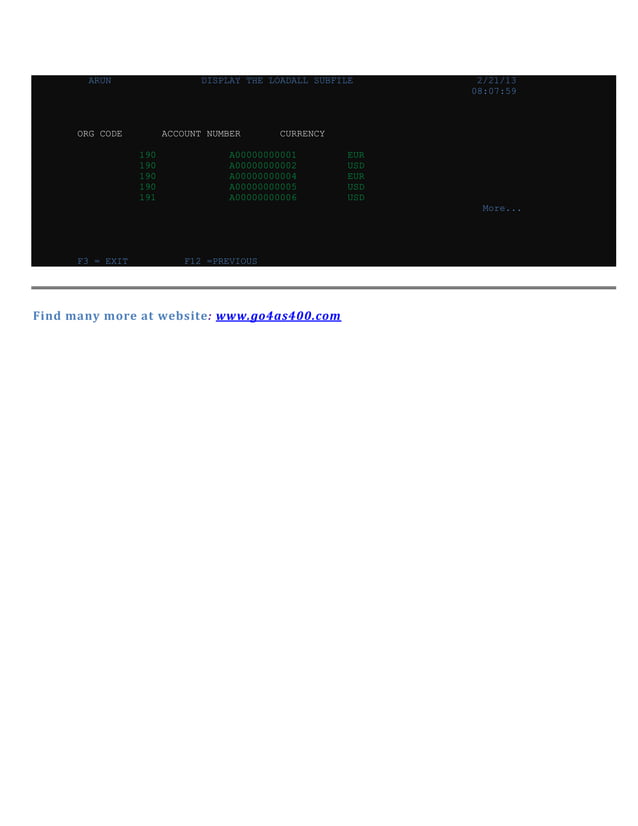 As400 load all subfile | PDF
