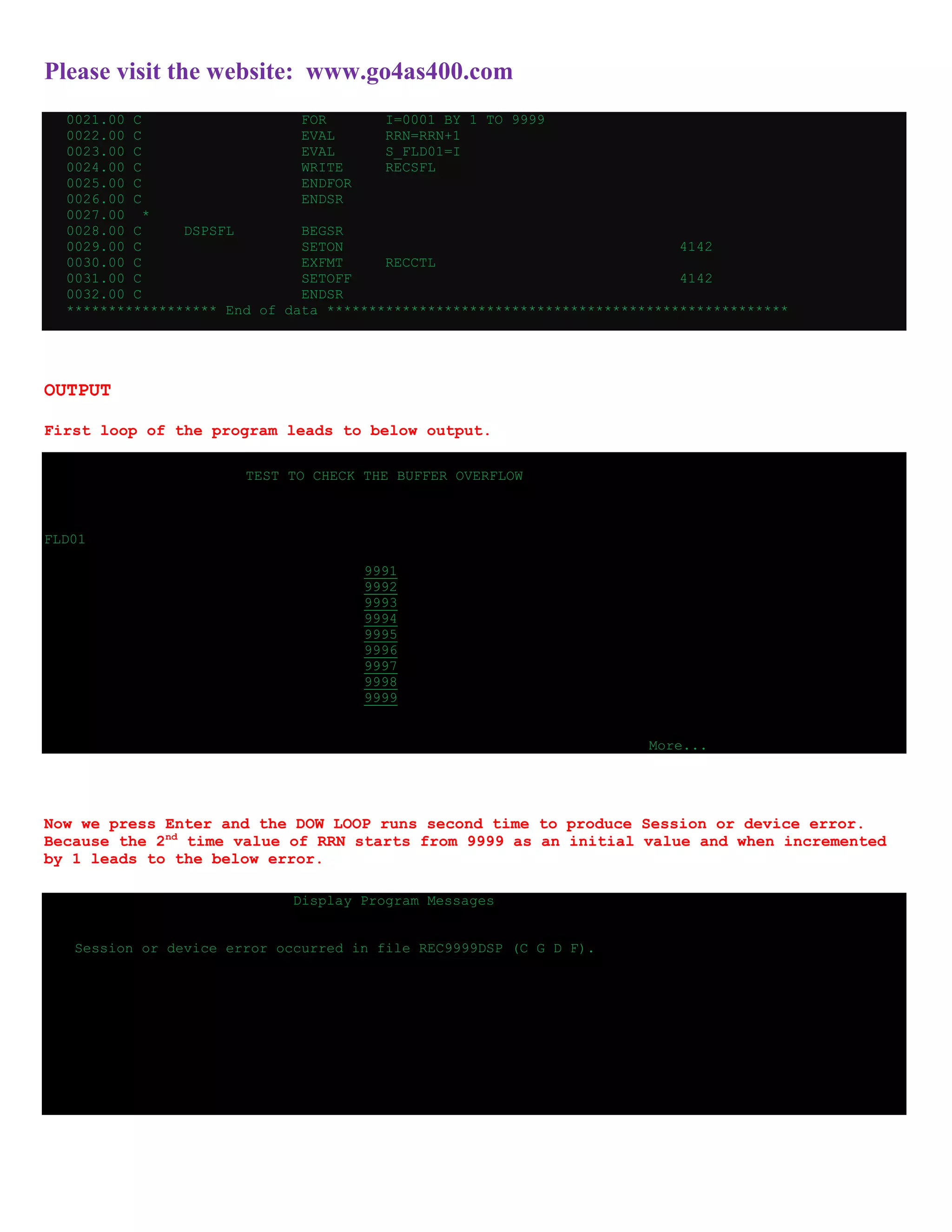 As400 session or device error | DOCX | Technology & Computing