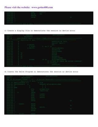 As400 session or device error | DOCX