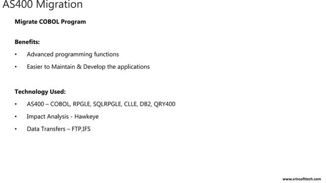 AS400 IBM iSeries Migration | PPTX | Databases | Computer Software and Applications