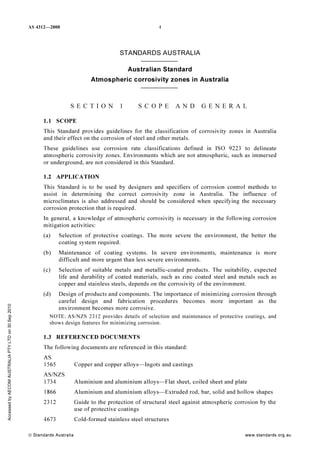 As 4312; 2008 atmospheric corrosivity-zones-in-australia | PDF