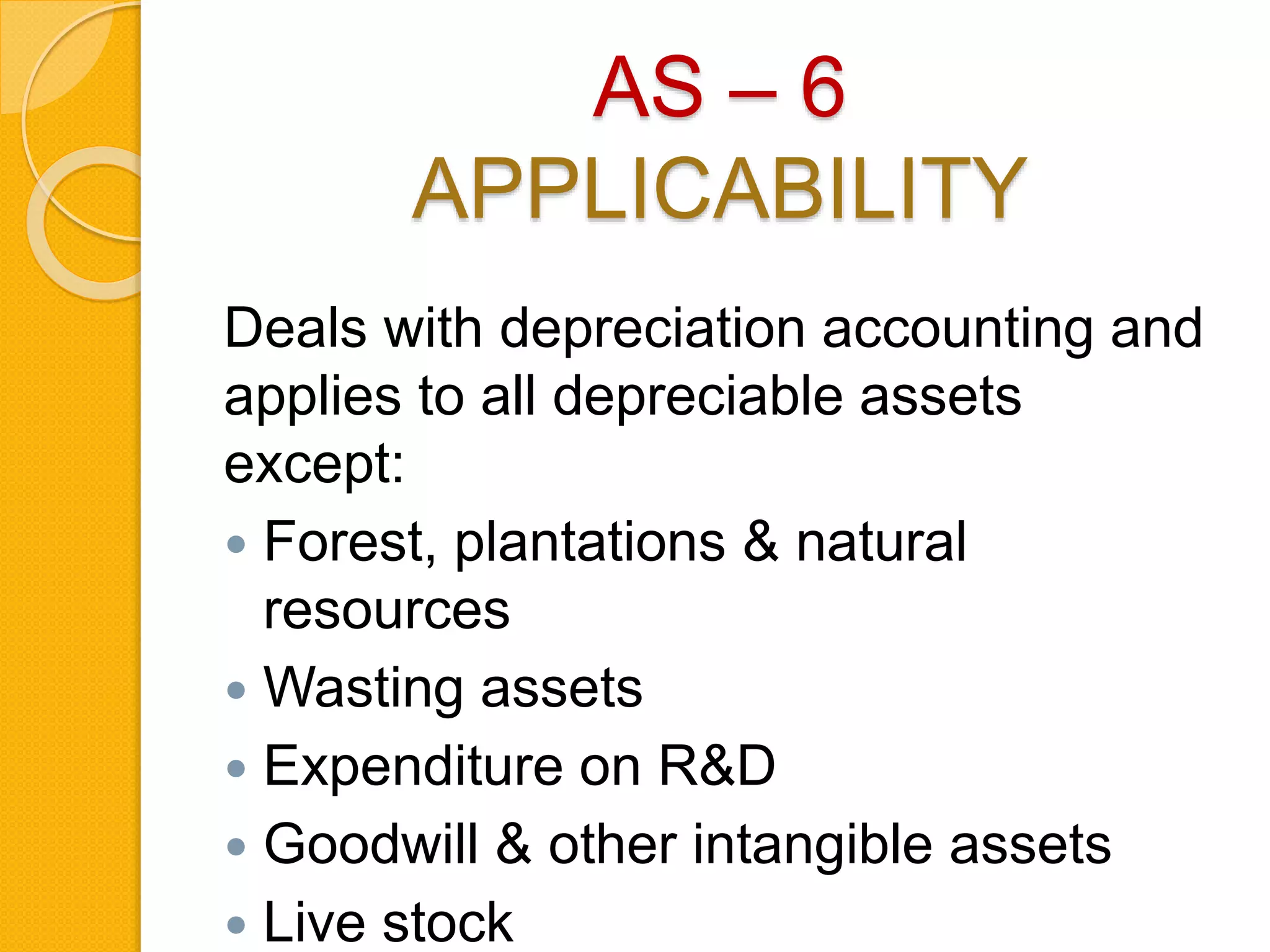 As – 6 Depreciation Accounting | PPTX