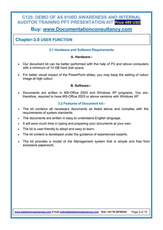 AS9100D Awareness & Auditor Training - PPT Presentation | PDF