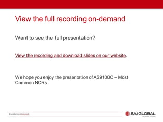 AS9100C Most Common NCRs - Preview | PDF