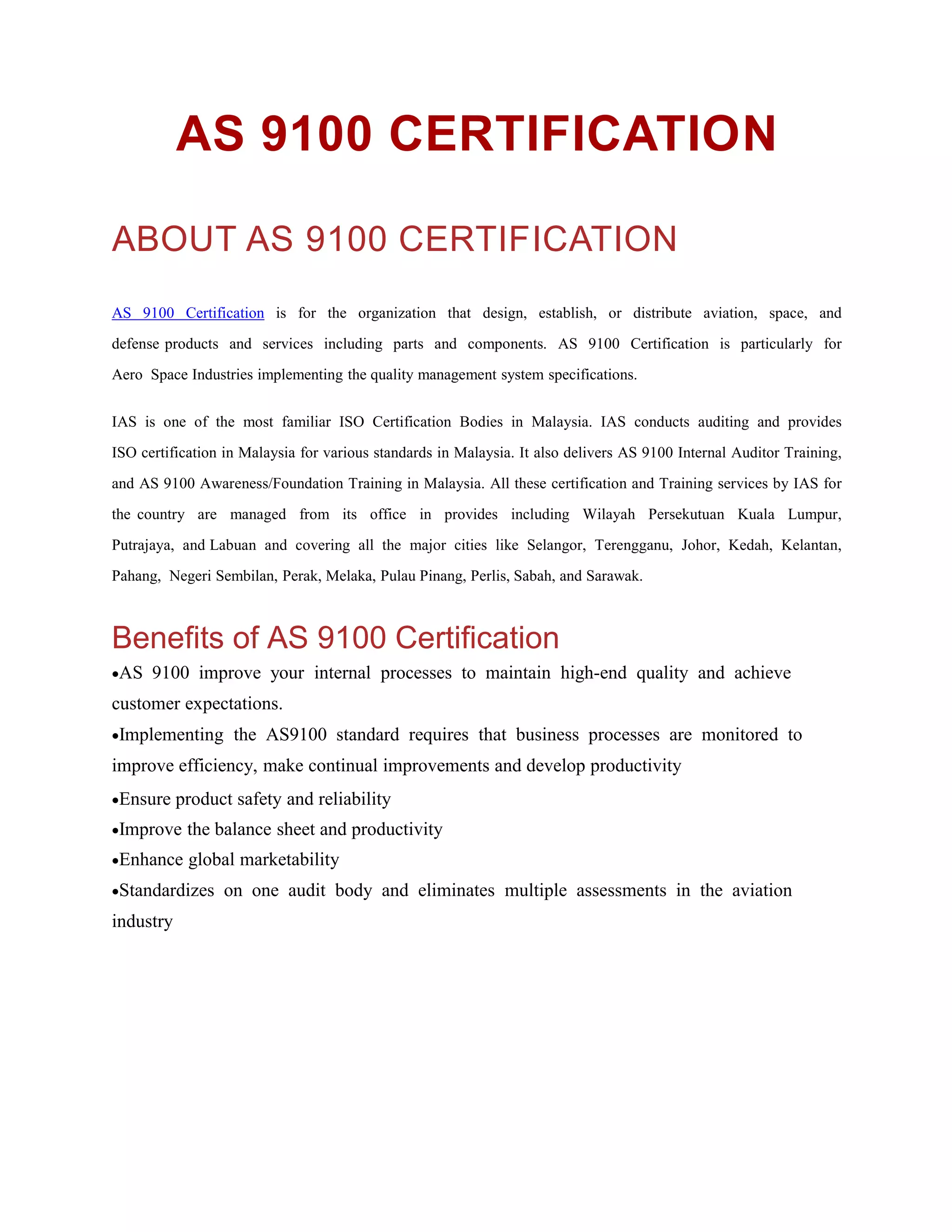 AS 9100 CERTIFICATION.ppt