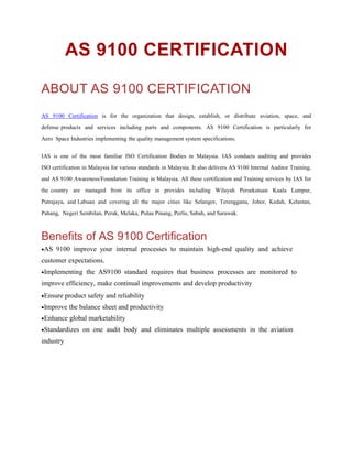 AS 9100 CERTIFICATION.ppt