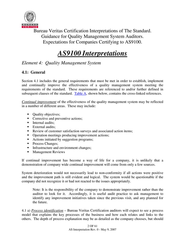 As9100 interpretations | PDF