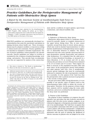 Artigo - Practice Guidelines for the Perioperative Management of ...