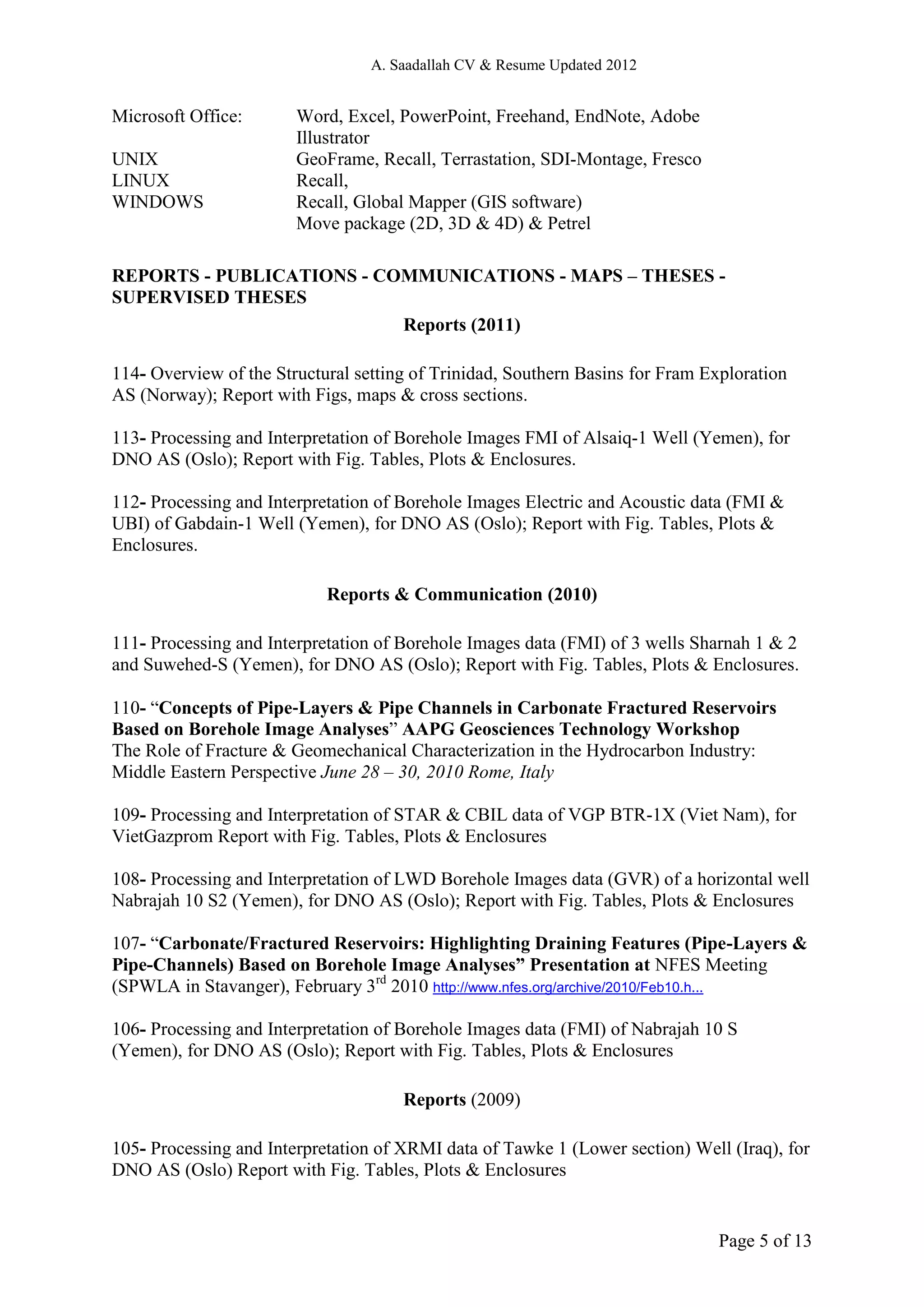 A Saadallah Cv | PDF